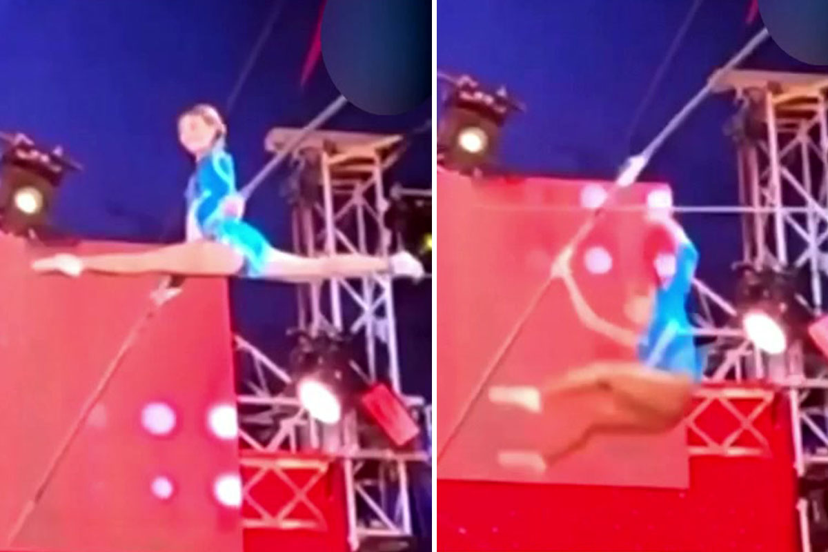 ¡Terrible! Trapecista que estaba en la cuerda floja cayó desde 10 metros de altura en pleno show ...