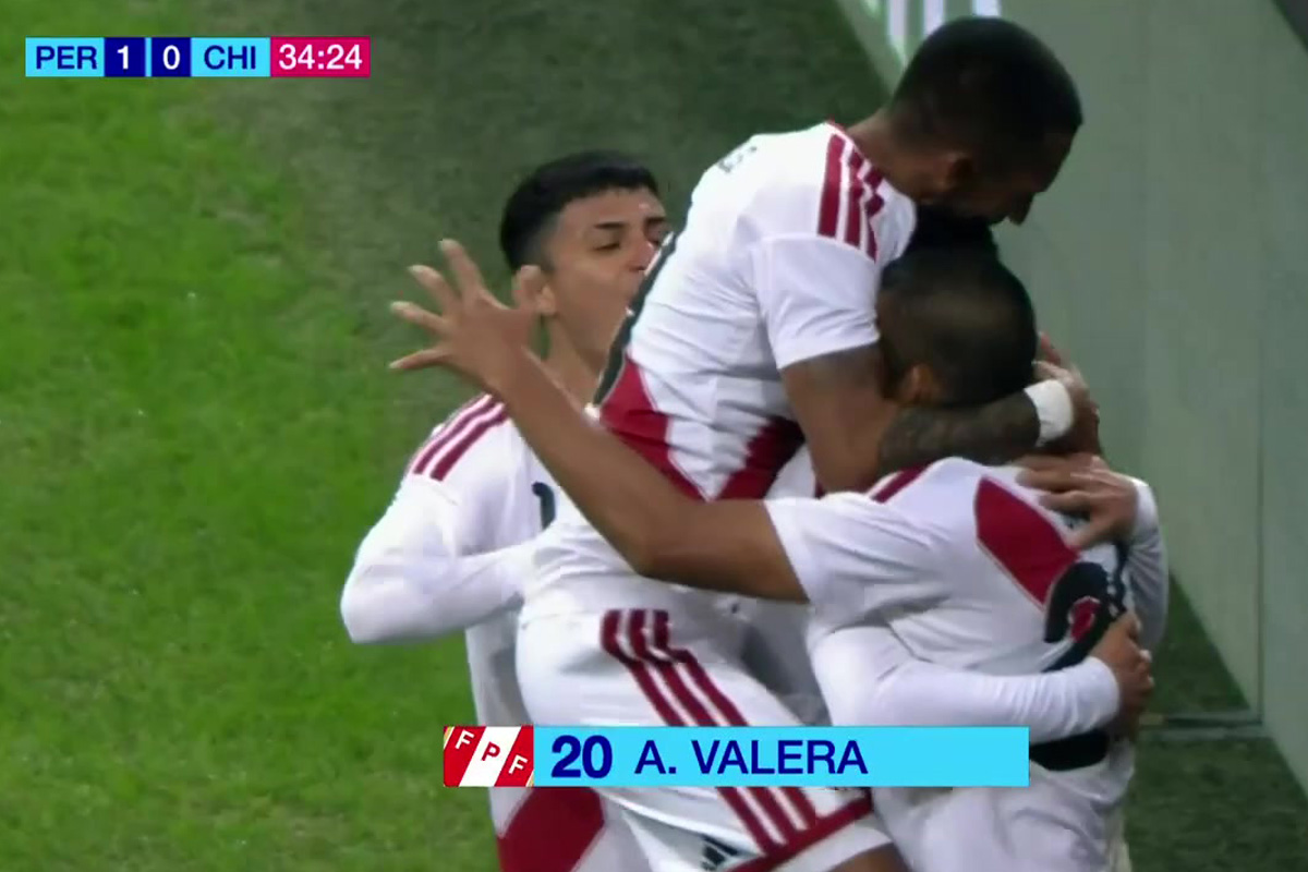 ¡Gol de Alex Valera! Perú marcó 1-0 ante Chile - ATV