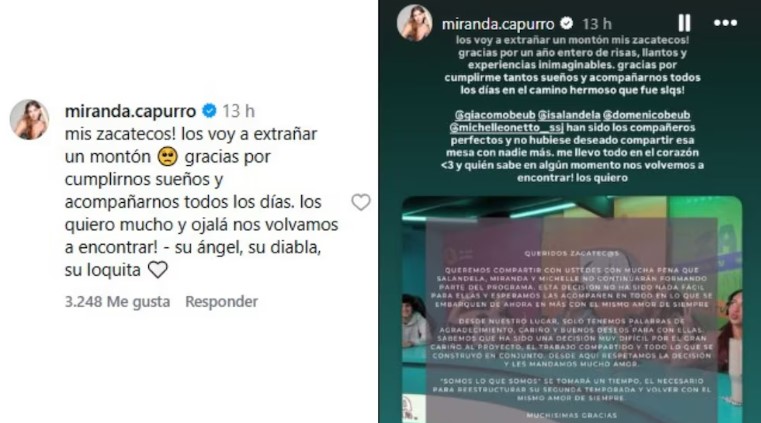 Miranda Capurro, Salandela y Michelle Onetto hablan tras renunciar a ...