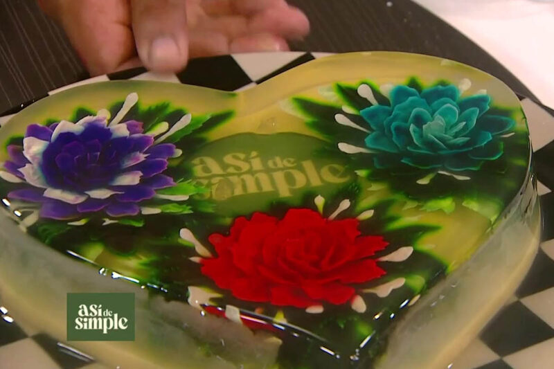 Gelatina artística: técnica Mukimono y flores comestibles - ATV
