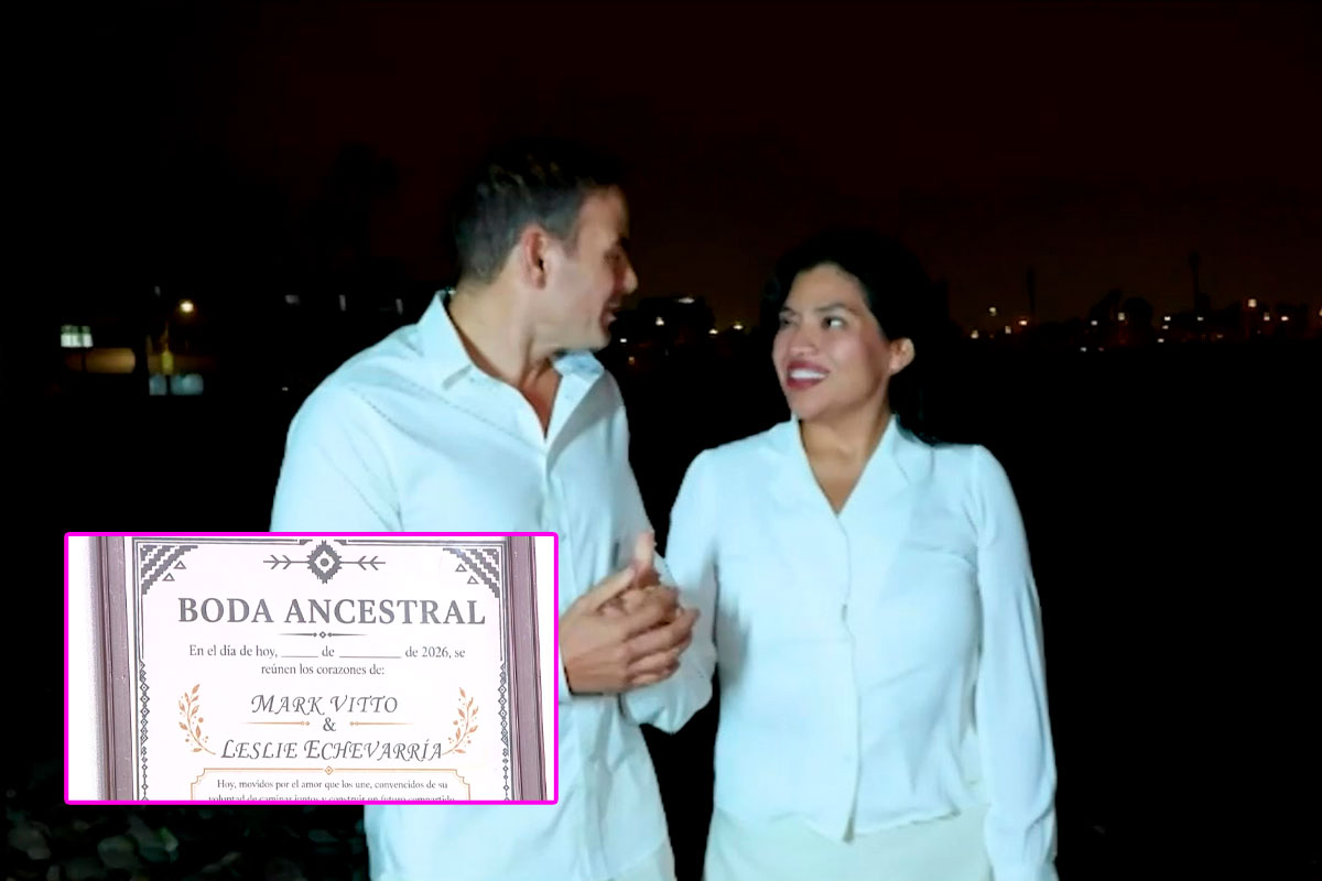 Mark Vito y su novia Leslie Echevarría se dan el sí en boda ancestral